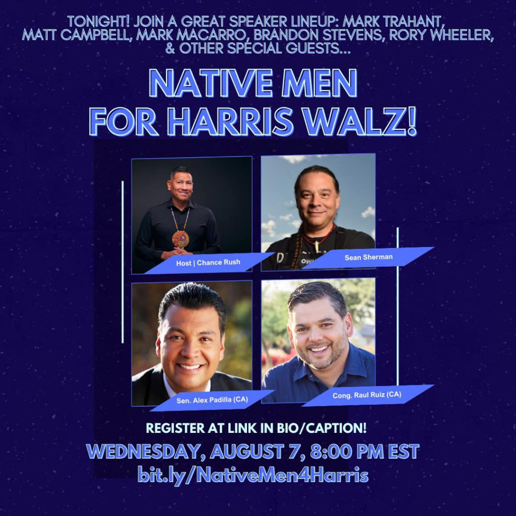 Reminder: Native Men for Harris Walz – Native Vote