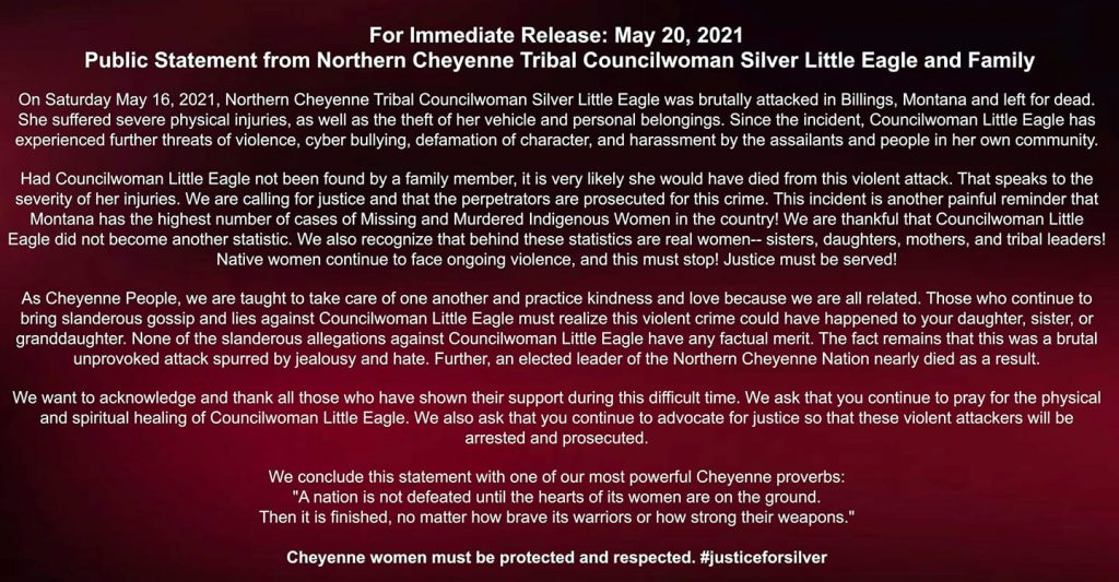 Montana Free Press: Young leader of Northern Cheyenne Tribe victimized ...